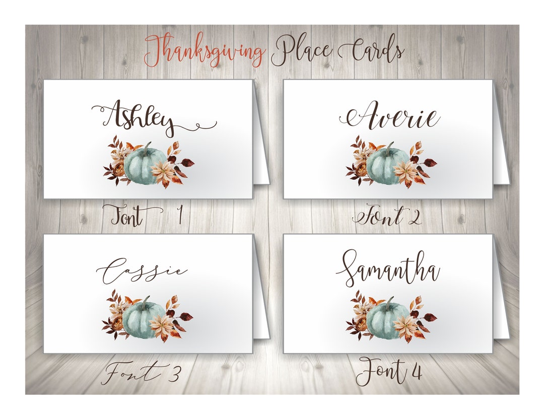 Place Cards for Thanksgiving, Thanksgiving Place Cards, Fall Place ...