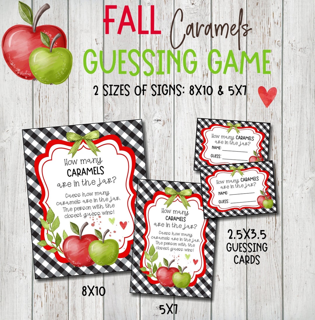 Fall Caramels Candy Guessing Game Fall Games Caramel Candy - Etsy