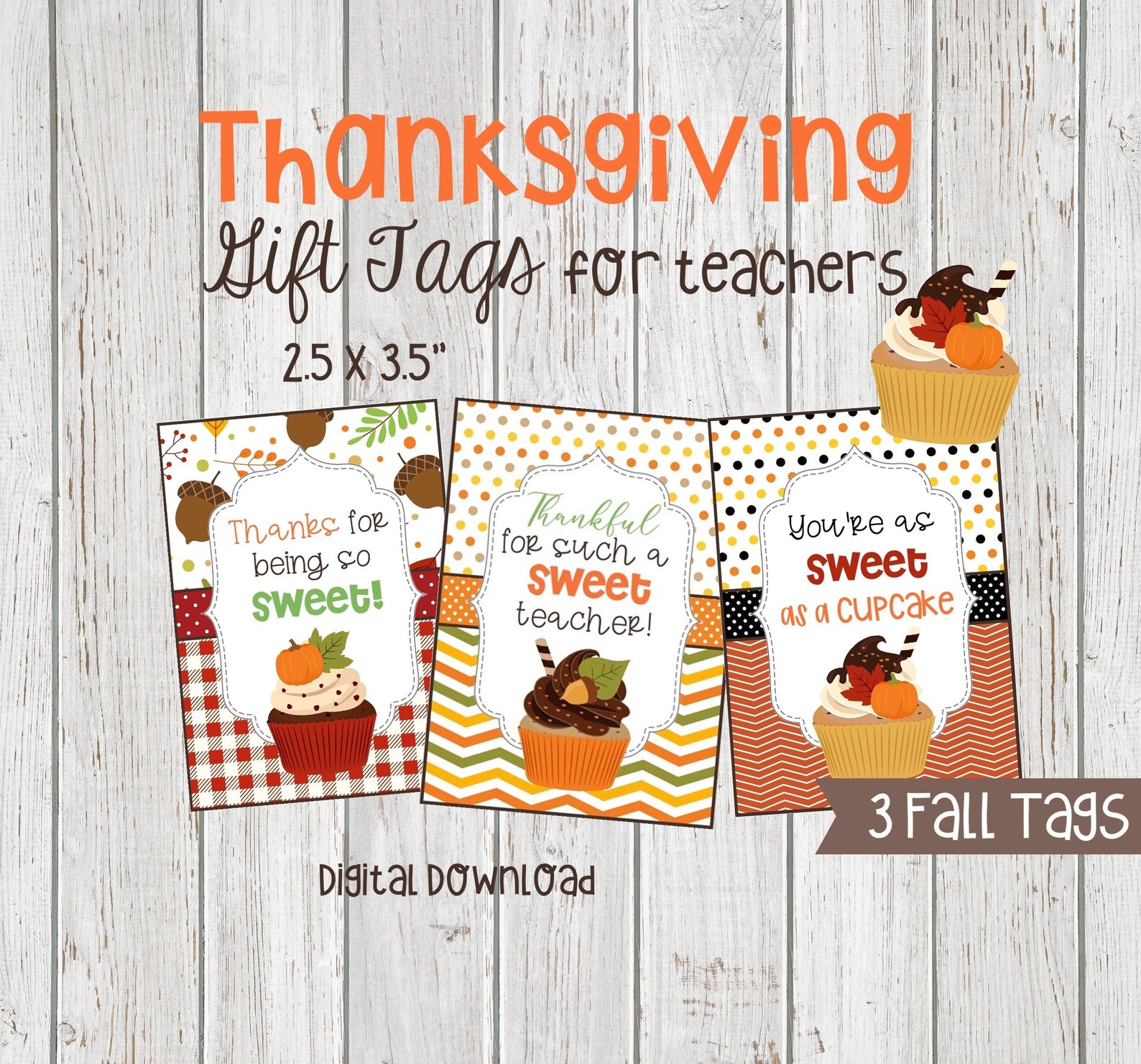 Fall Teacher Gift Tags Sweet Teacher Tags Thanksgiving Gift - Etsy