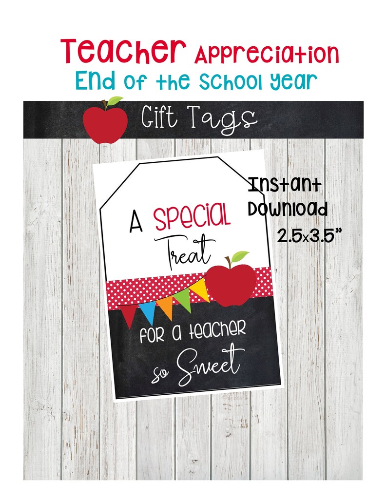 Teacher Gift Tags Teacher Appreciation Week End of School - Etsy
