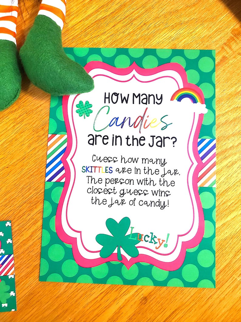 St. Patrick's Day Guessing Game, Guess How Many Candies Are in the Jar ...