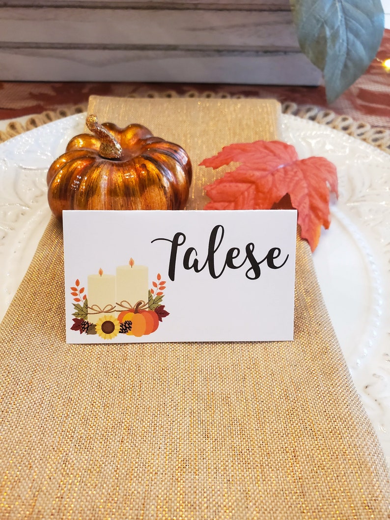 Thanksgiving Place Setting Cards Dinner Place Cards Place - Etsy