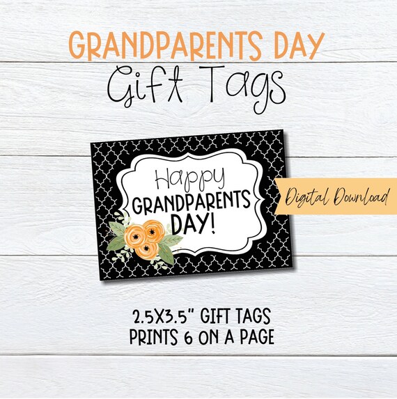 Grandparents Day Gift Tags Printable Gift Tags for - Etsy