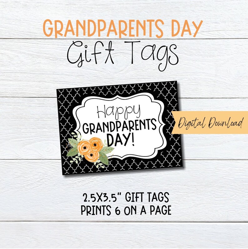Grandparents Day Gift Tags Printable Gift Tags for - Etsy