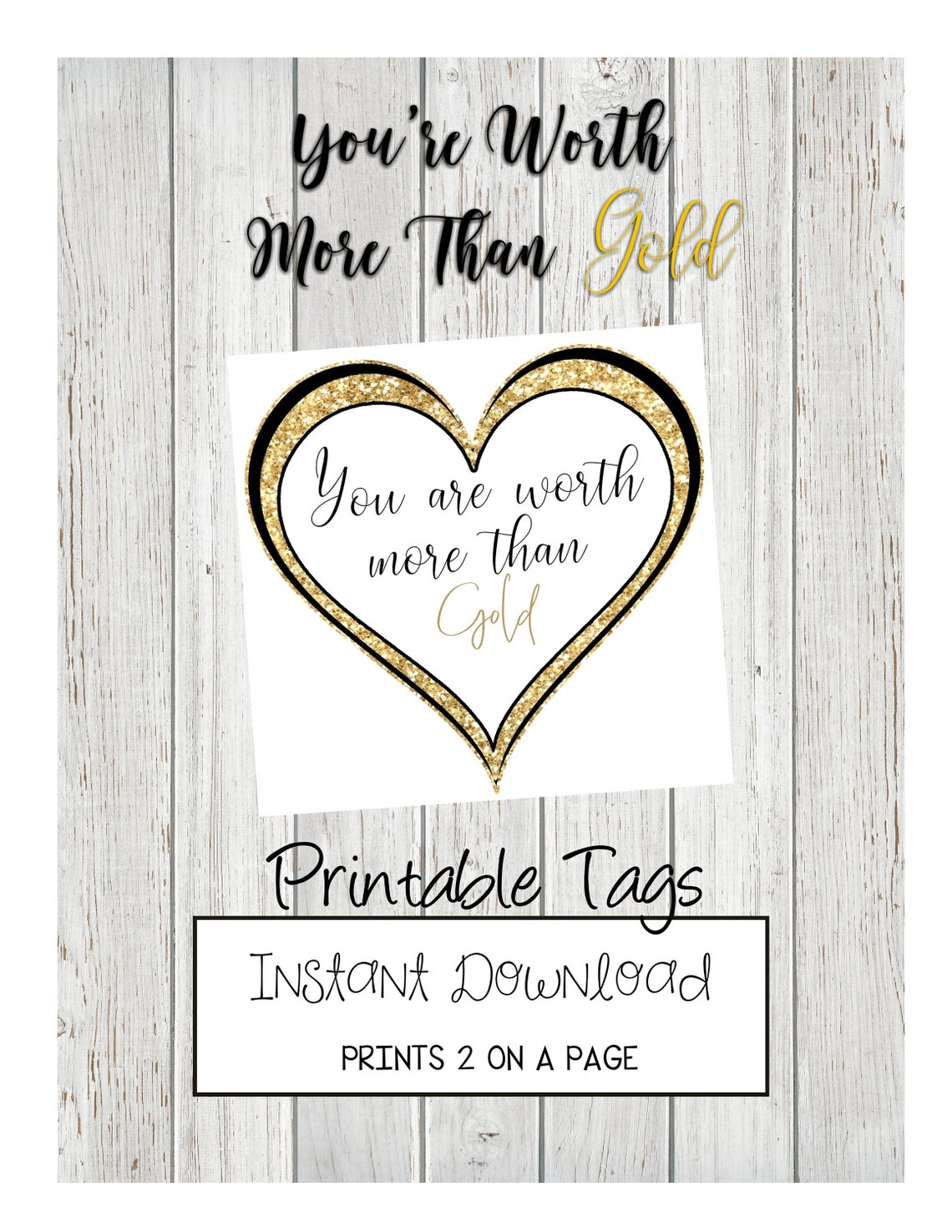 You Are Worth More Than Gold gift tags-St. Patrick's Day | Etsy
