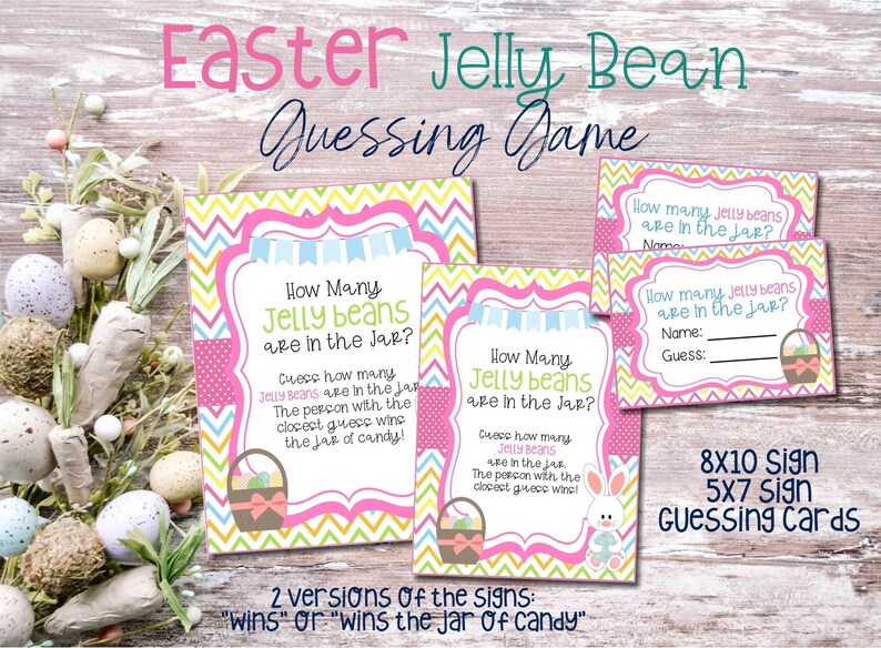 Guess How Many Jelly Beans Are in the Jar, Easter Guessing Game, Easter ...