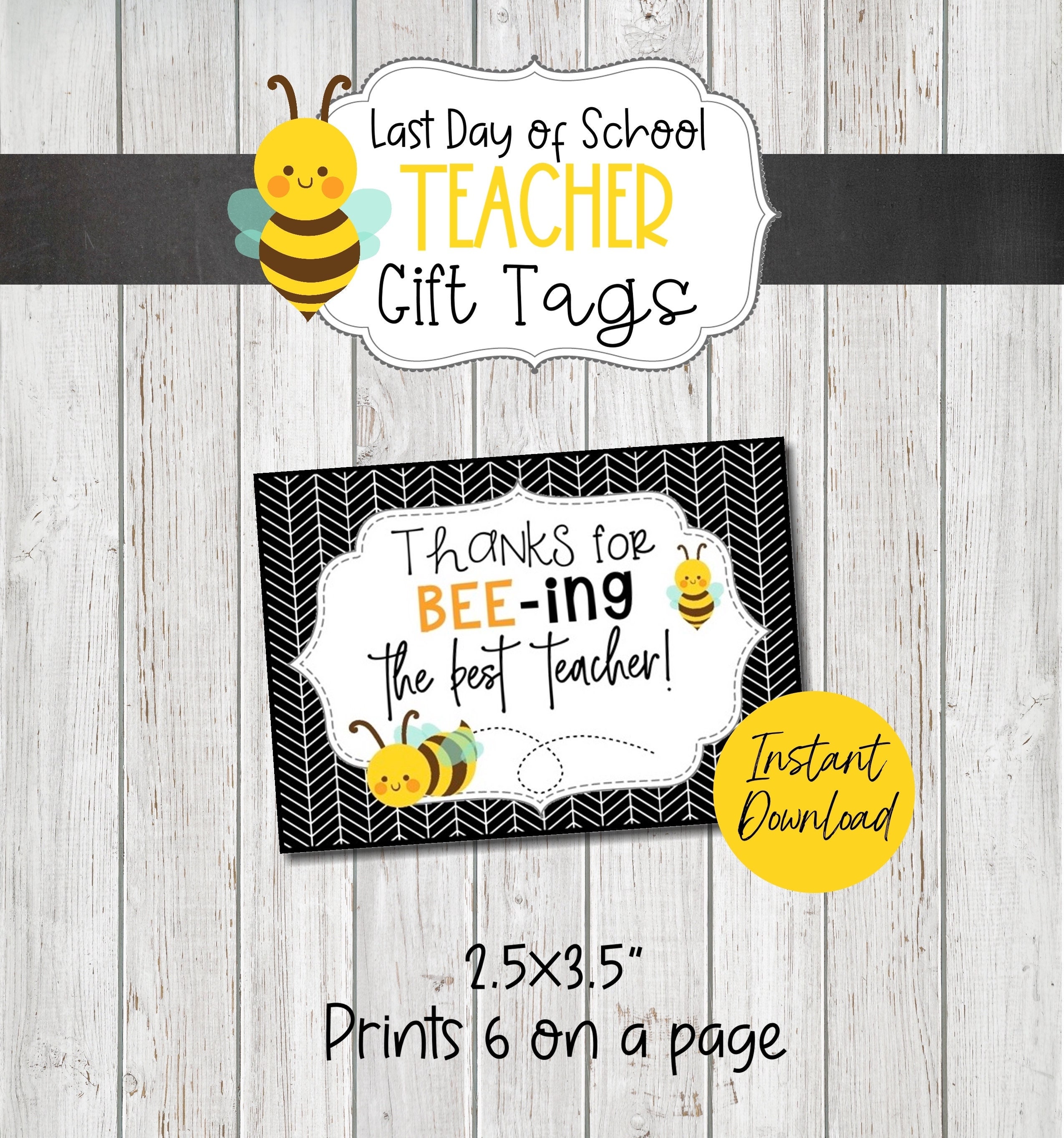 Thanks for Bee-ing the Best Teacher Printable Gift Tags Last - Etsy