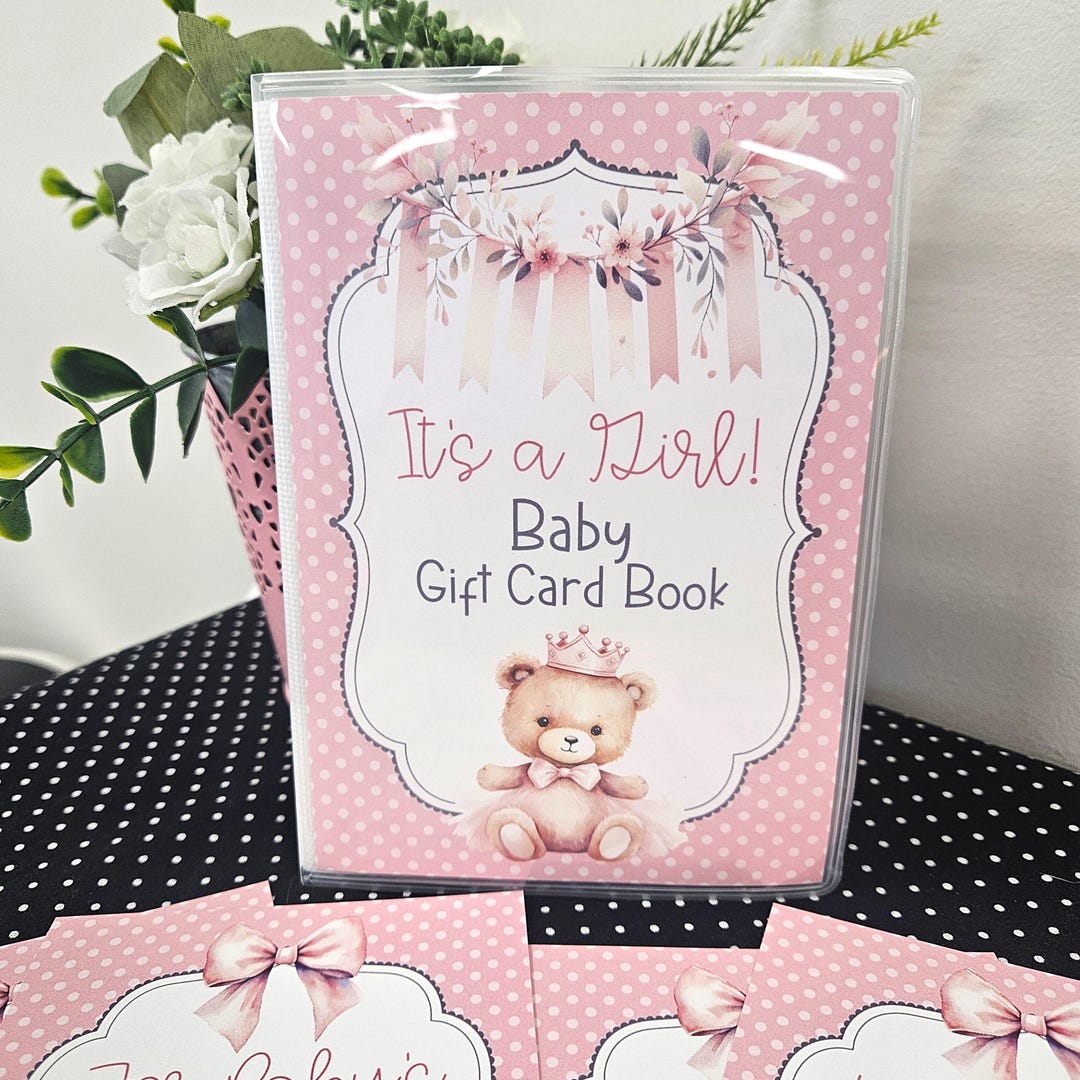 Baby Girl Gift Card Book, 4x6 Baby Shower Gift Card Holder, Baby Shower ...