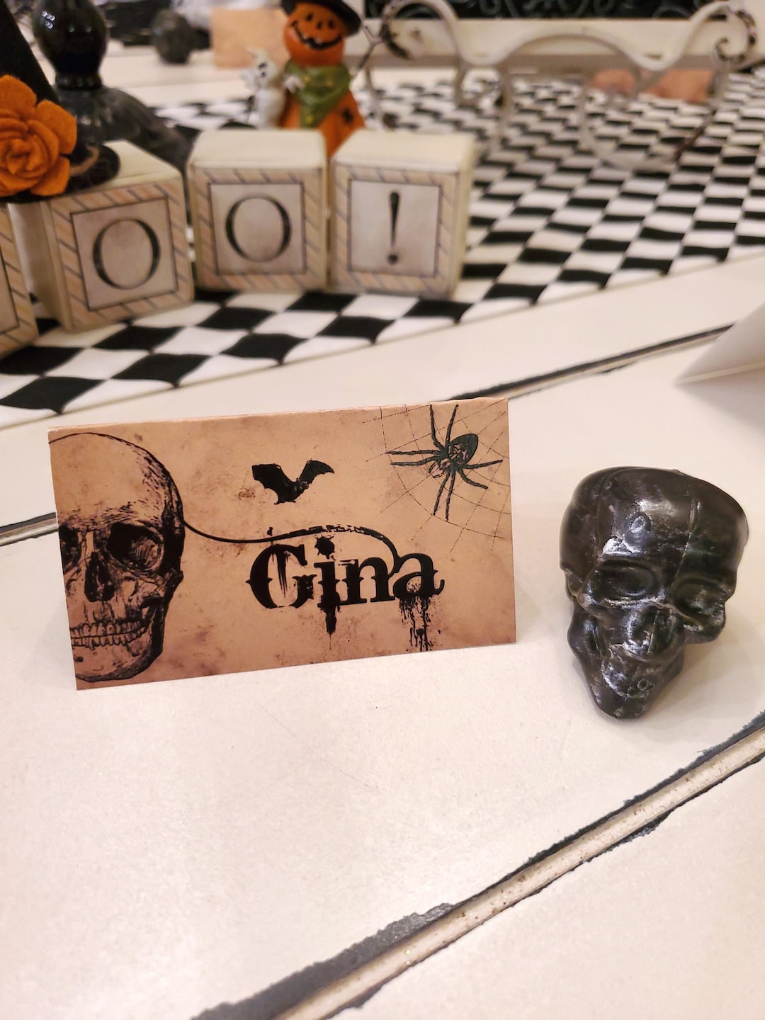 Halloween Place Cards, Skeleton Place Cards for Halloween, Table Name ...