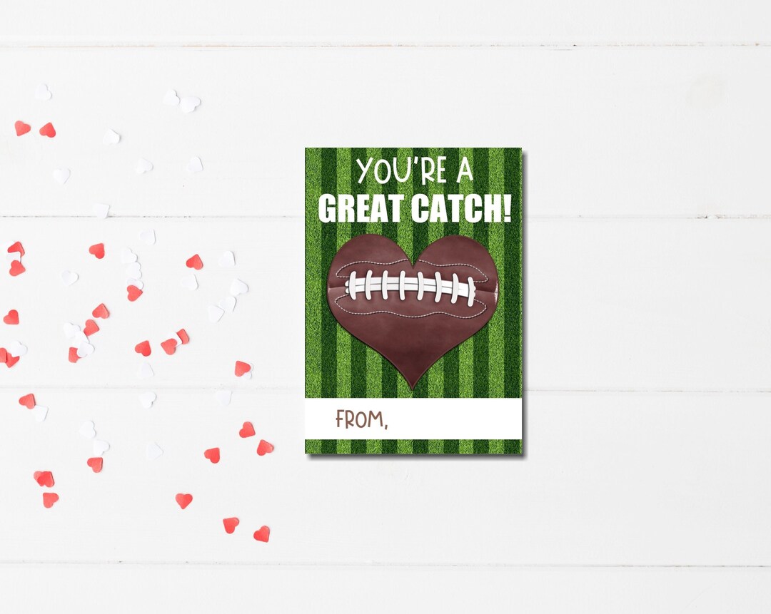 Football Valentines, Football Valentine Cards for Kids, Valentine's Day ...
