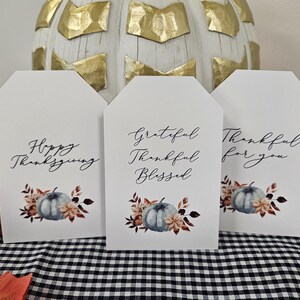 Rustic Pumpkin Thanksgiving Gift Tags, Printable Thanksgiving Gift Tags ...