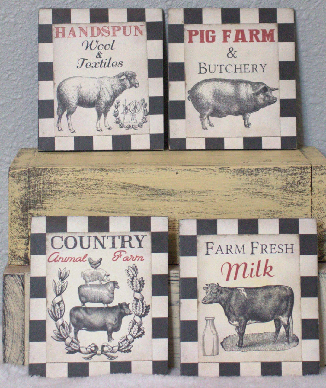 Farm Animals, Farmhouse, Wood Signs, Farmhouse Tiered Trays, Cows, Pigs ...