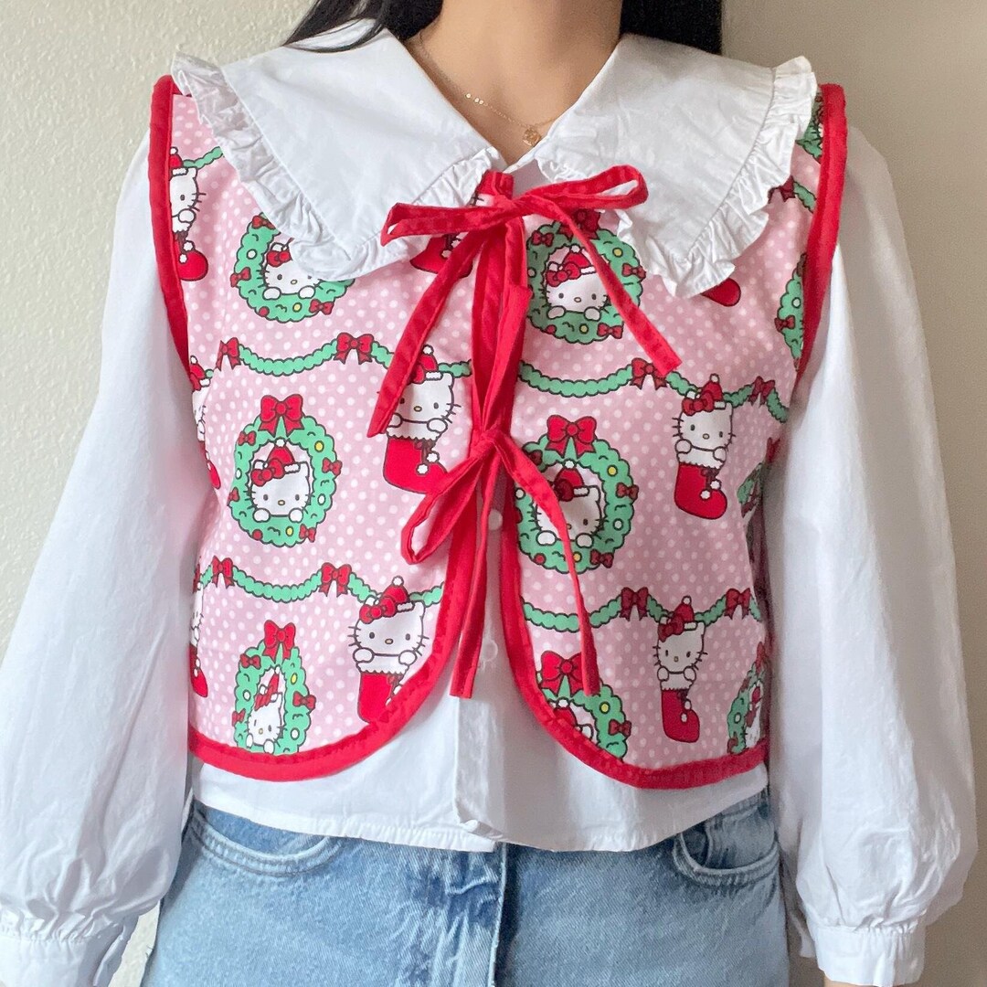 Handmade Hello Kitty Christmas Vest With Red Bow Ties - Etsy