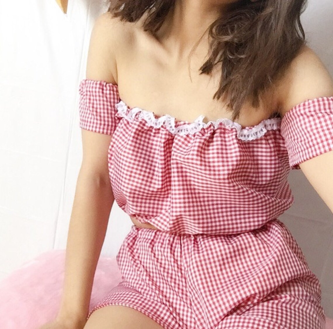 Red Gingham Two Piece Co Ord | Etsy