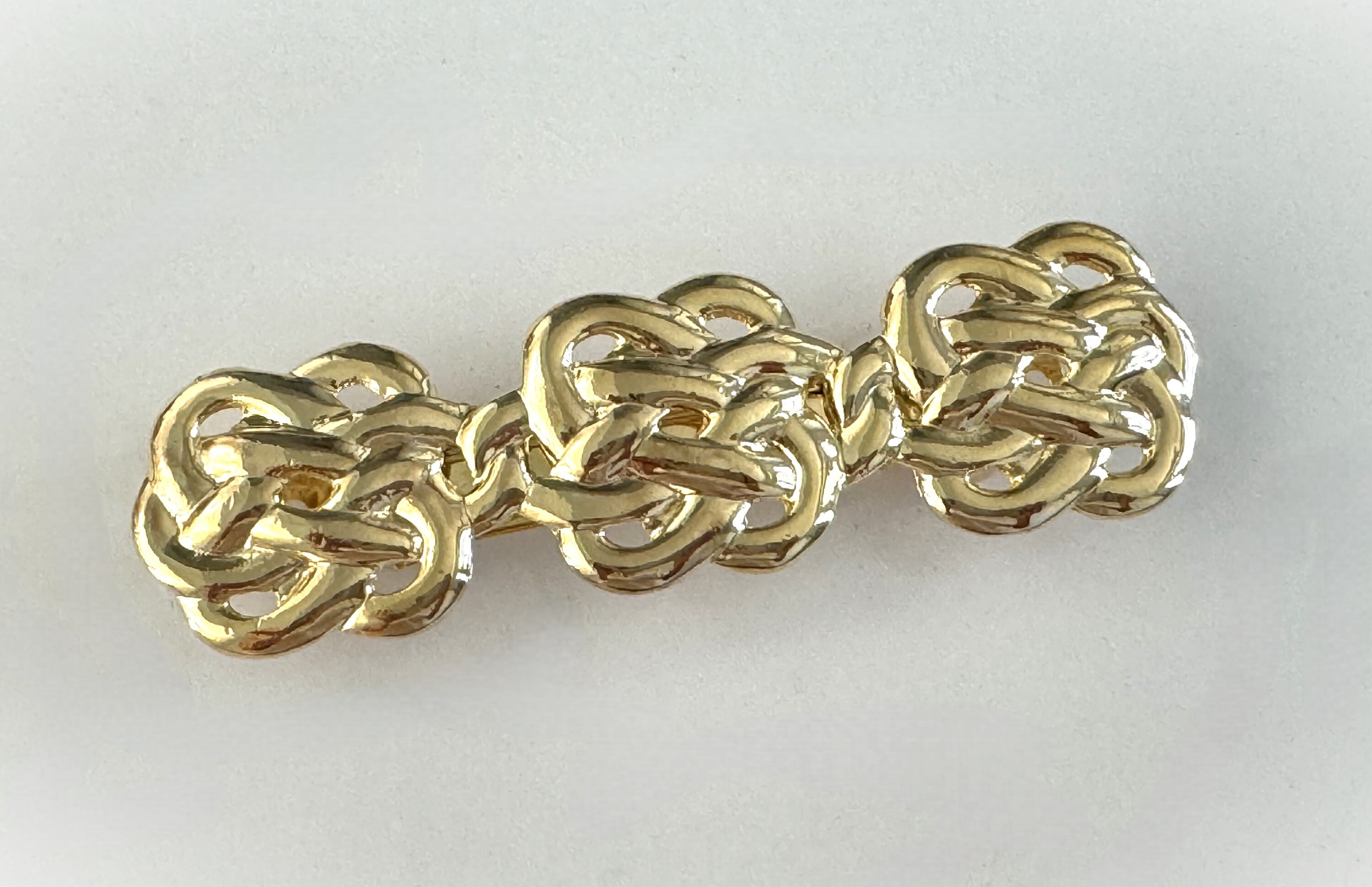 Knotted Rope Interlock Gold Tone Metal Automatic Barrette - Made in USA ...