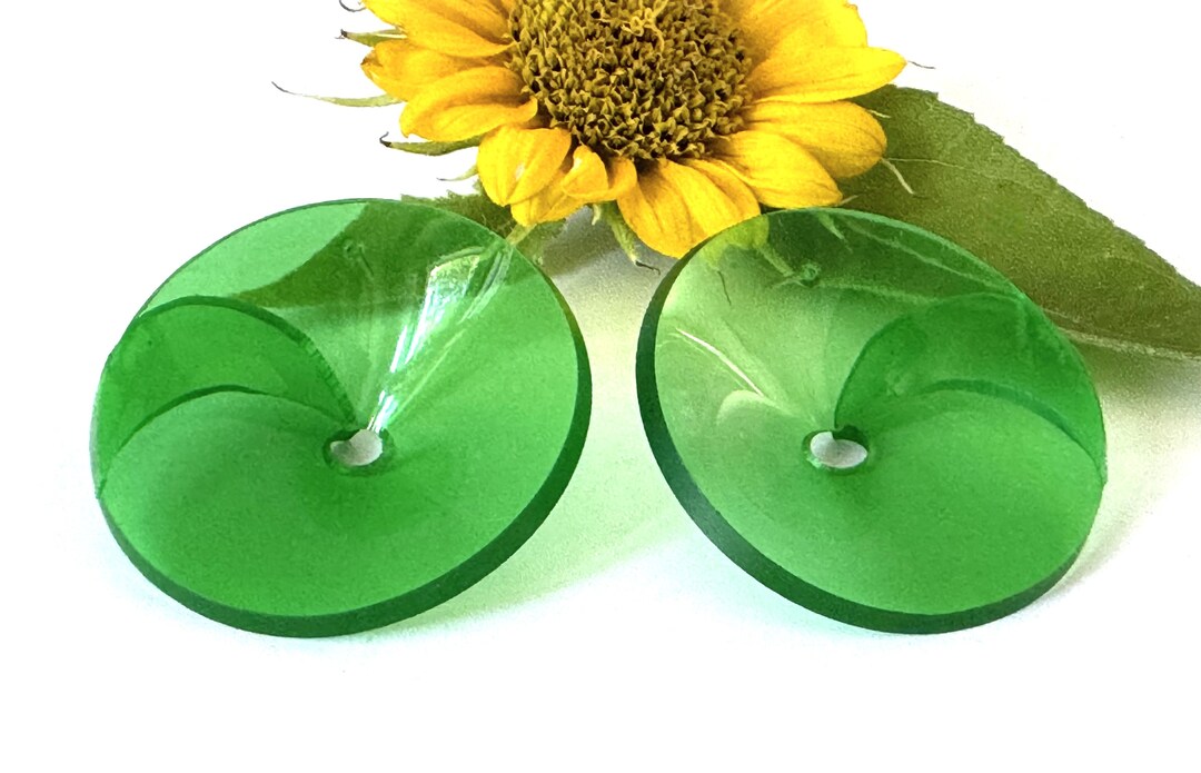 Transparent Kelly Green Resin Abstract Pierced Earrings - Made in USA ...