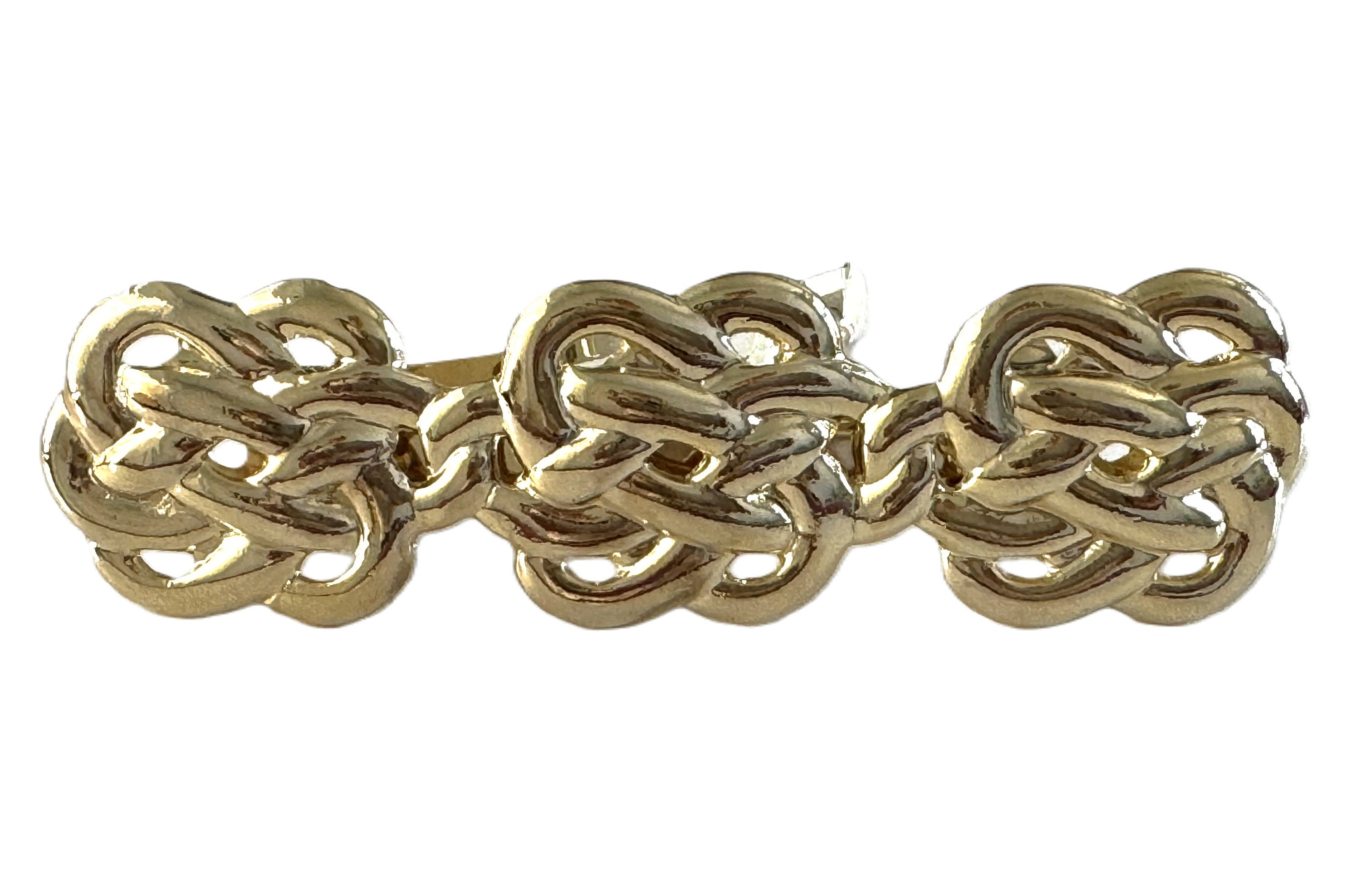 Knotted Rope Interlock Gold Tone Metal Automatic Barrette - Made in USA ...