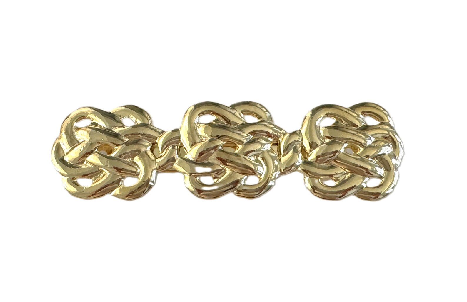 Knotted Rope Interlock Gold Tone Metal Automatic Barrette - Made in USA ...