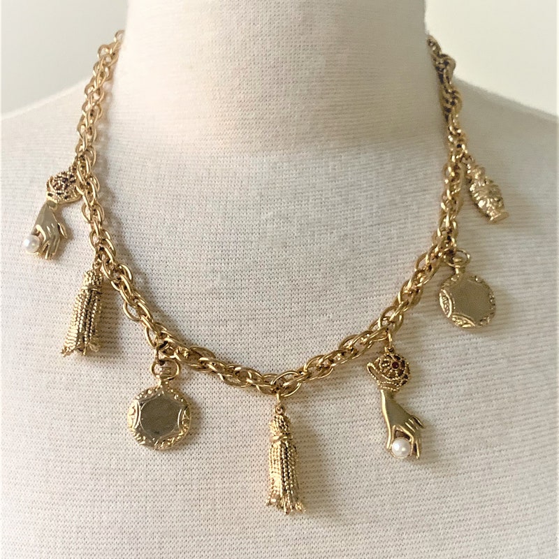 Gold Charm Necklace - Etsy