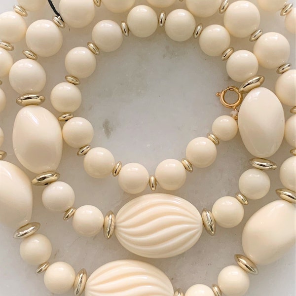 Faux Ivory Necklace - Etsy