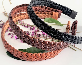 Tooled Leather Headband - Etsy