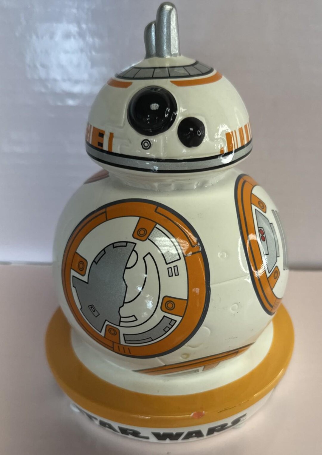 Star Wars BB-8 Droid Robot Character Orange and White Ceramic Coin Bank ...