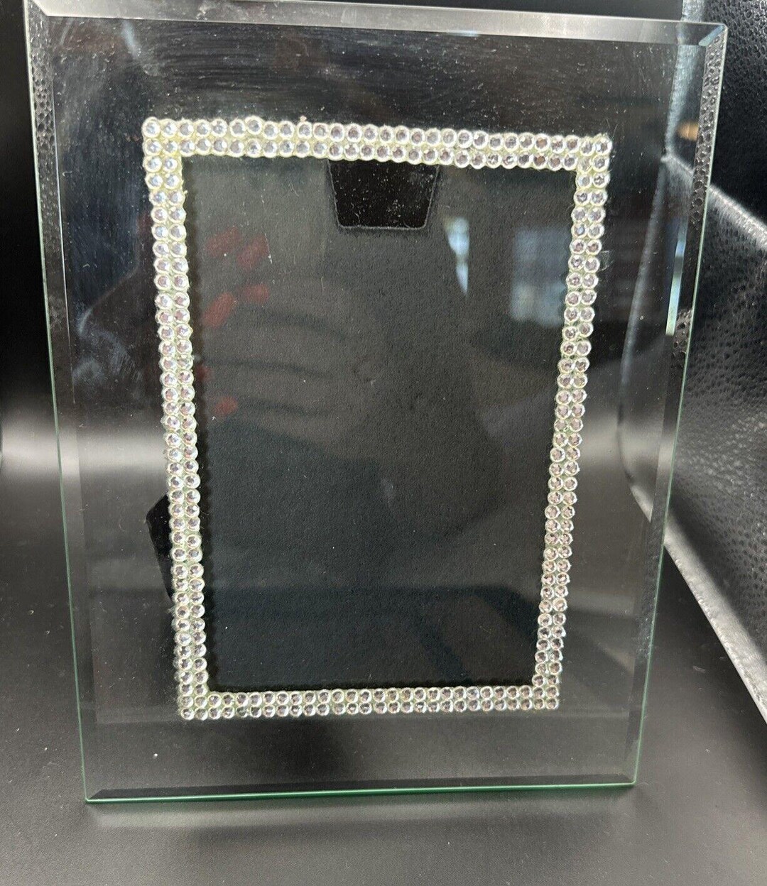 White Rhinestone Stand up Picture Frame With Clear Acrylic 4”x 6 ...