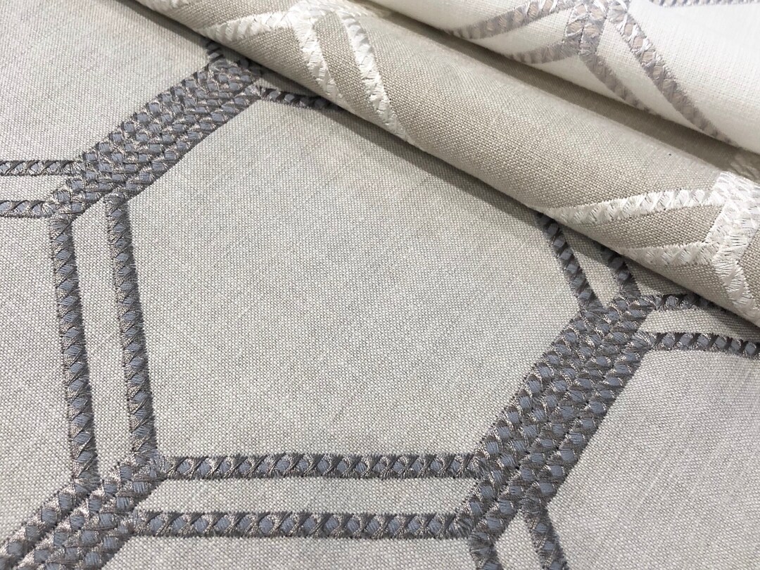 Embroidered Drapery Panel - Fabric and Cotton Lining Included - FREE ...