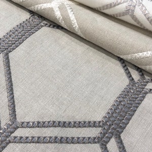 Embroidered Drapery Panel - Fabric and Cotton Lining Included - FREE ...
