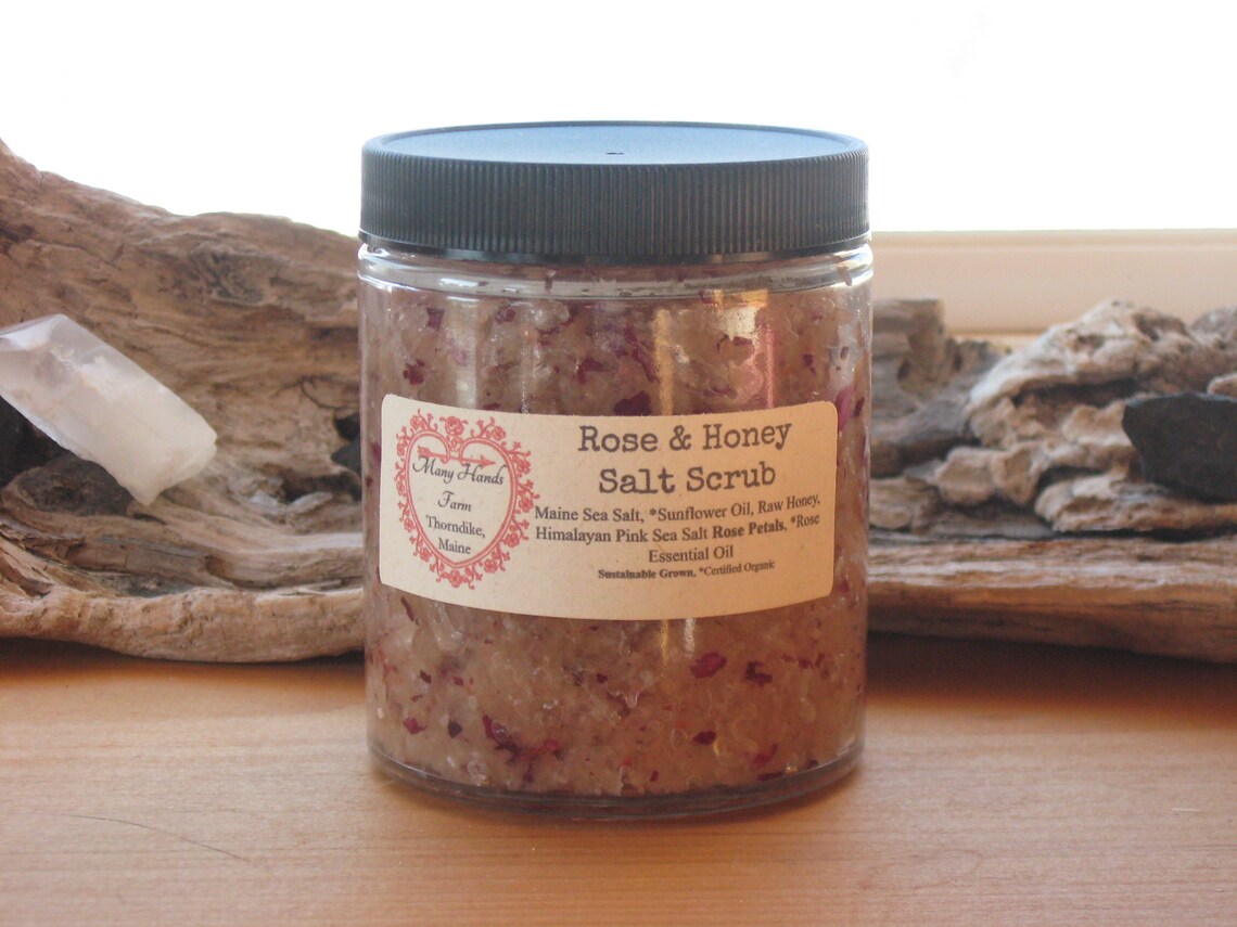 Rose & Honey Salt Scrub...Body Scrub...Facial Scrub...Herbal | Etsy