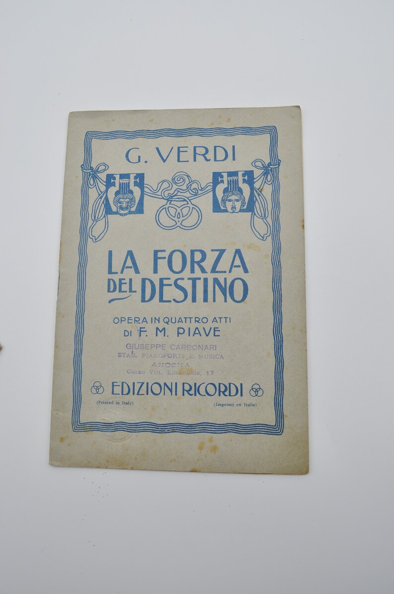 Libretto of "la Forza Del Destino" by Giuseppe Verdi - 1932 - Etsy