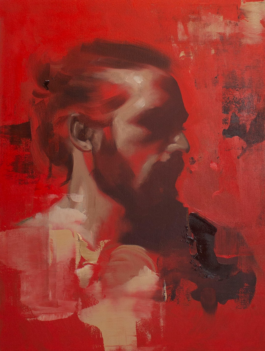 Original Abstract Male Portrait 12"x16" Oil Painting on Panel - Etsy