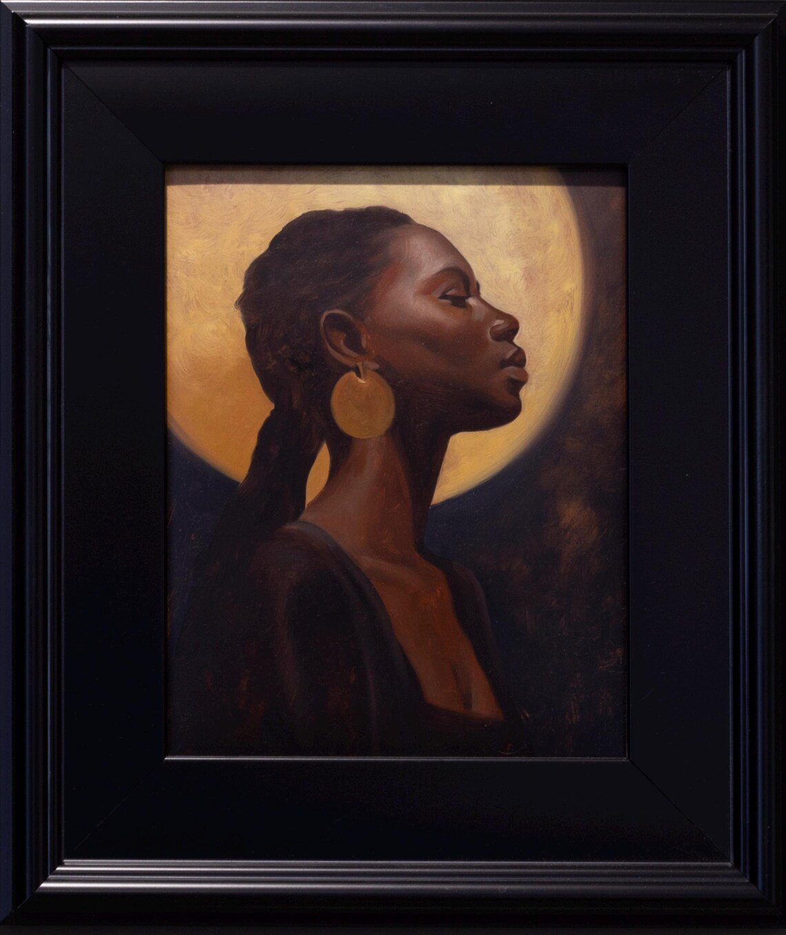 Original Framed Female Portrait Lunar Shaman 8"x10" Oil Painting on ...