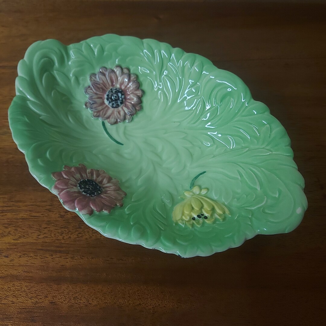Vintage Shorter & Son Ltd Pottery Hand Painted DAHLIA Dish Backstamped ...