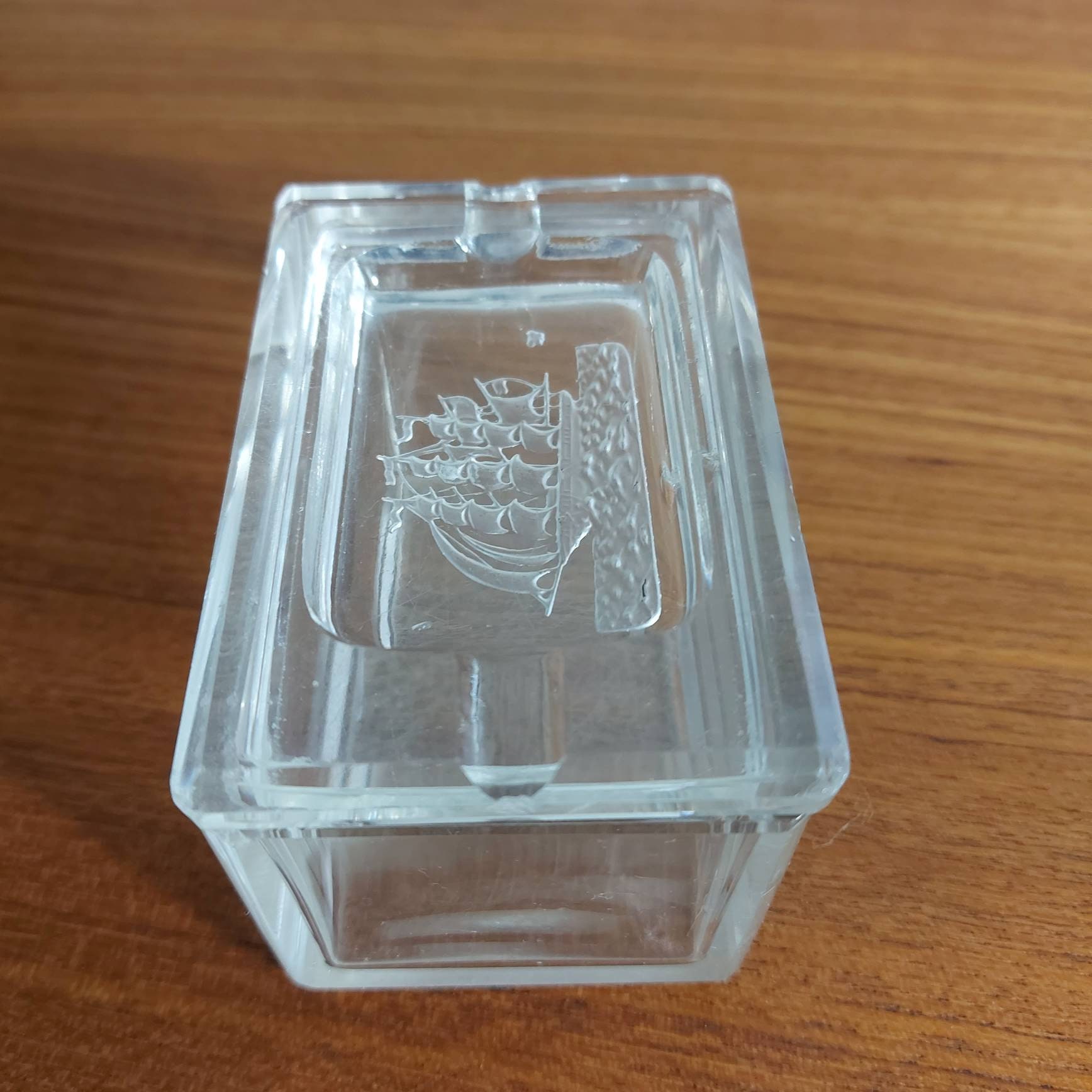 Art Deco Czech Heinrich Hoffman glass cigarette box with | Etsy
