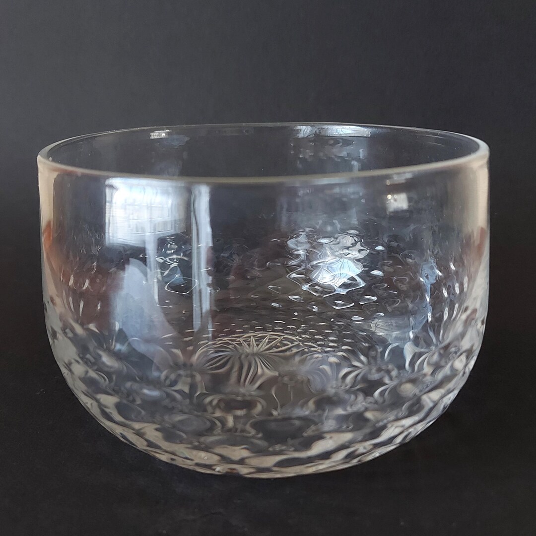 Chunky Victorian Crystal Finger Bowl With Thick Walls and Optic Dimples ...