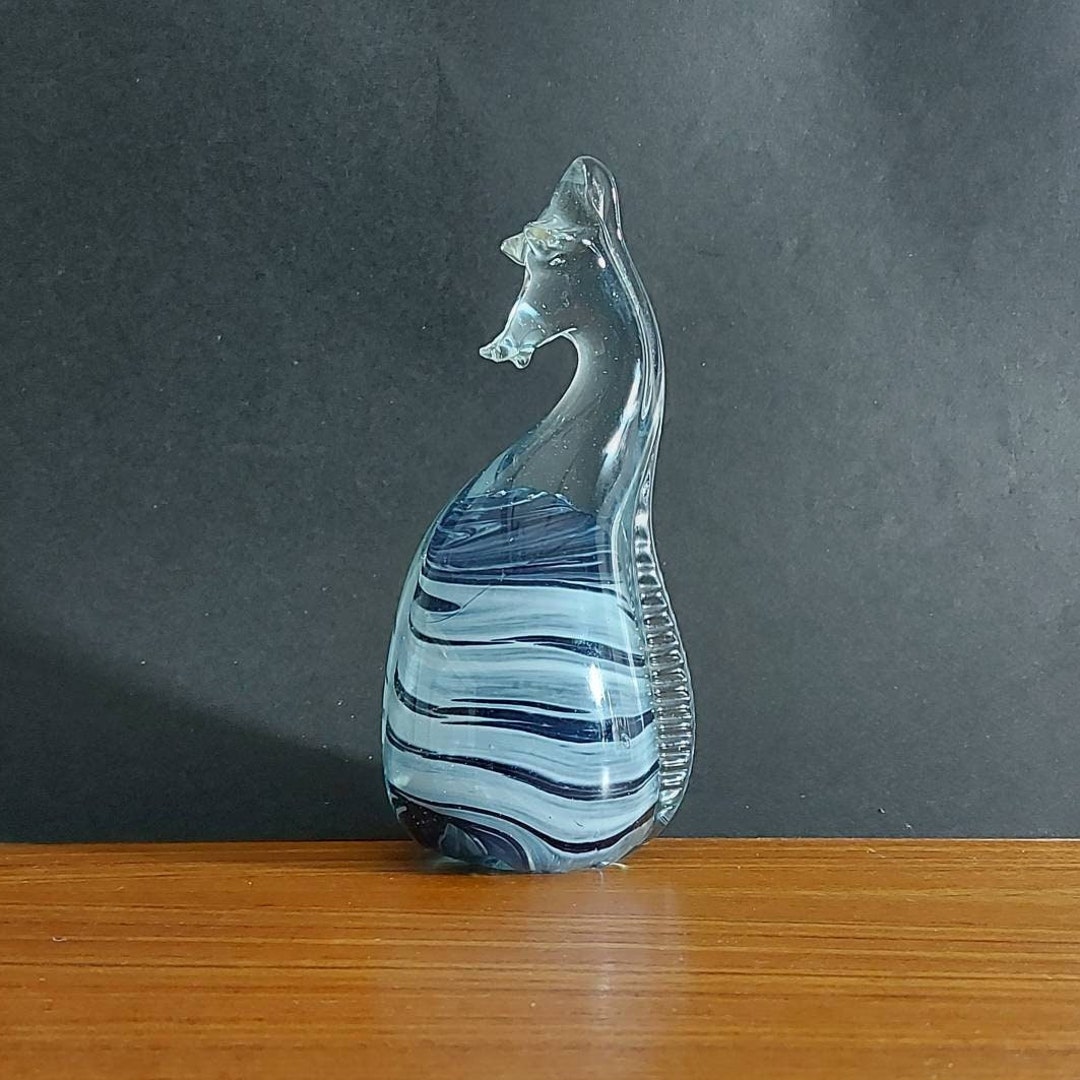 Mtarfa Blue Striped Art Glass Horse Paperweight Made in Malta - Etsy