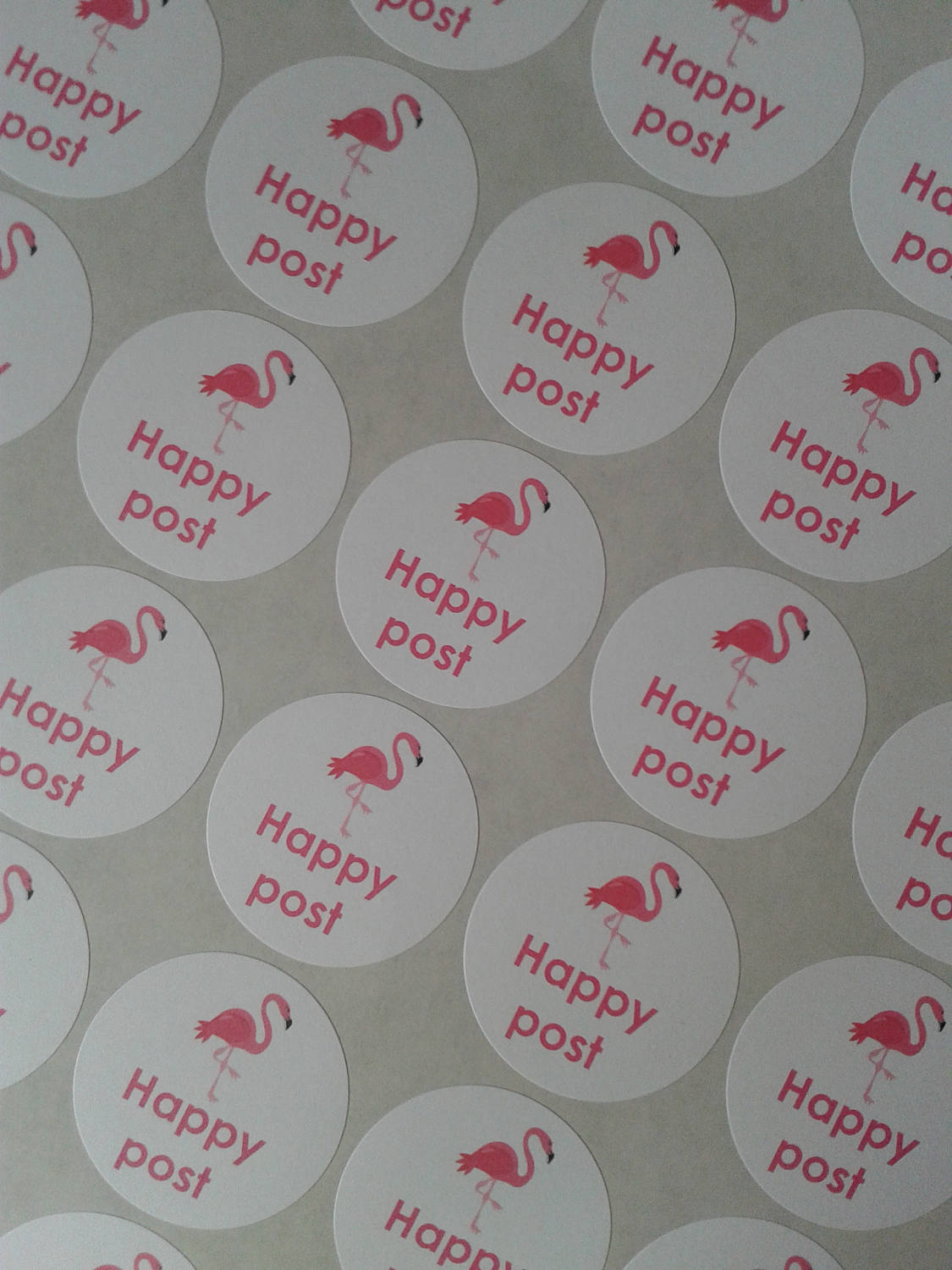 Flamingo Happy Post Stickers 37mm Round Stickers Happy Post - Etsy