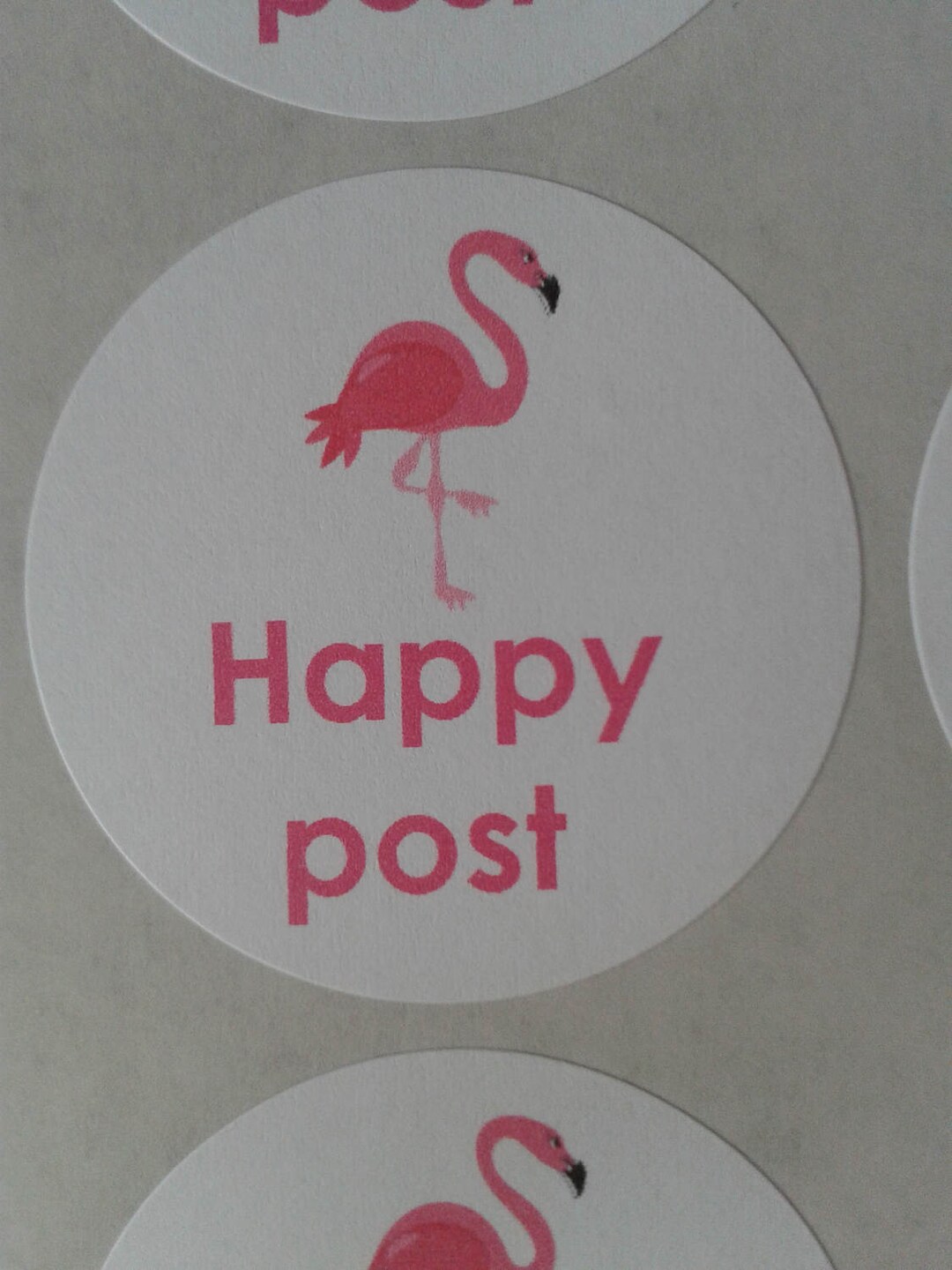 Flamingo Happy Post Stickers 37mm Round Stickers Happy Post - Etsy