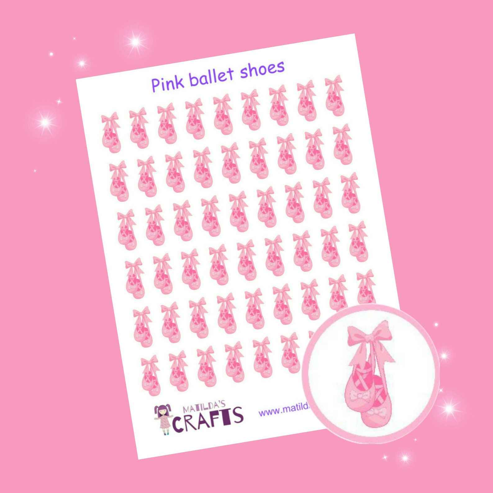 Pink Ballet Shoe Planner Stickers Planner Stickers UK Ballet - Etsy