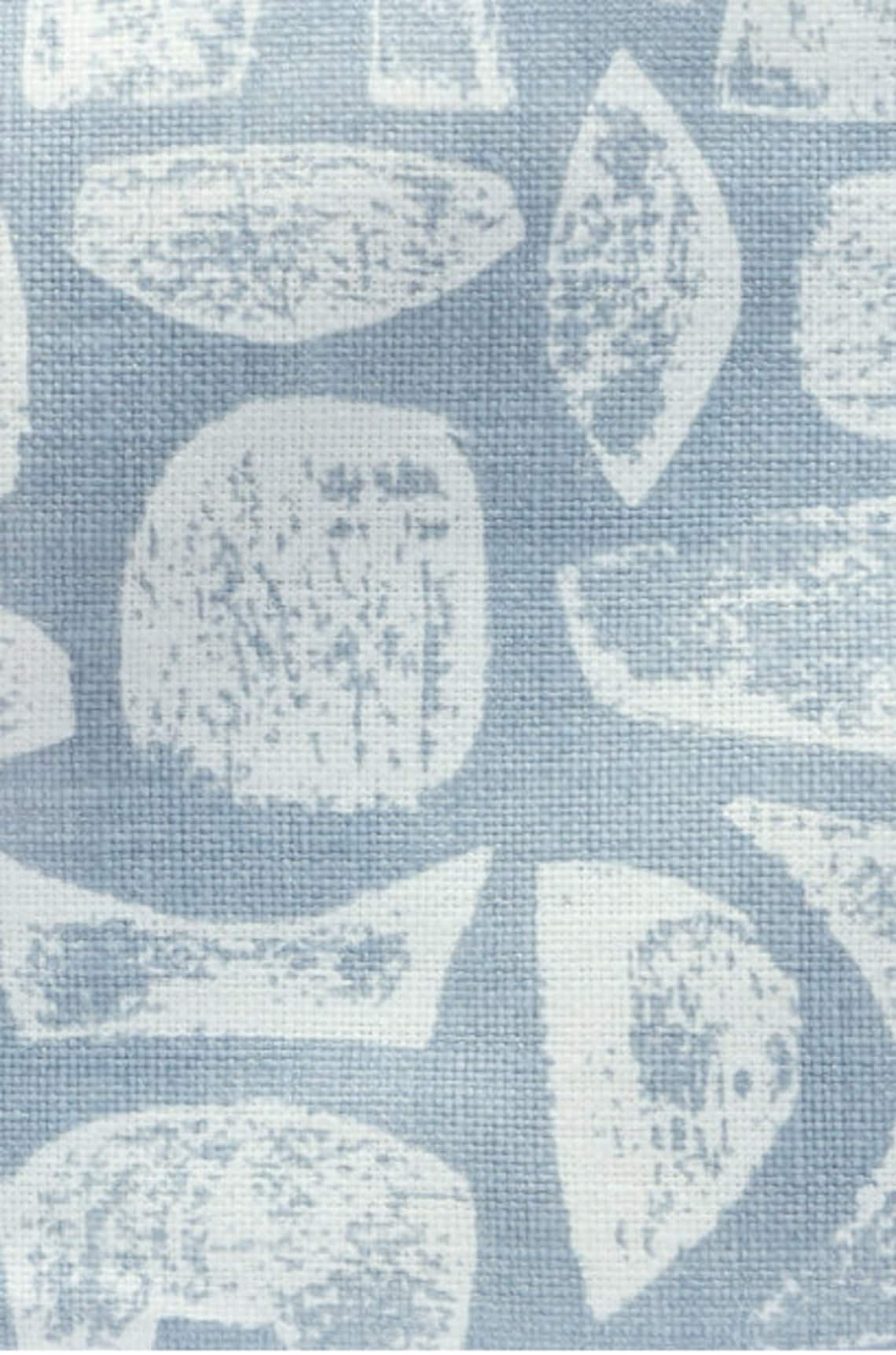 Kerry Joyce Totem Linen Fabric, Blue Sky/snow, 33" X 92" - Etsy