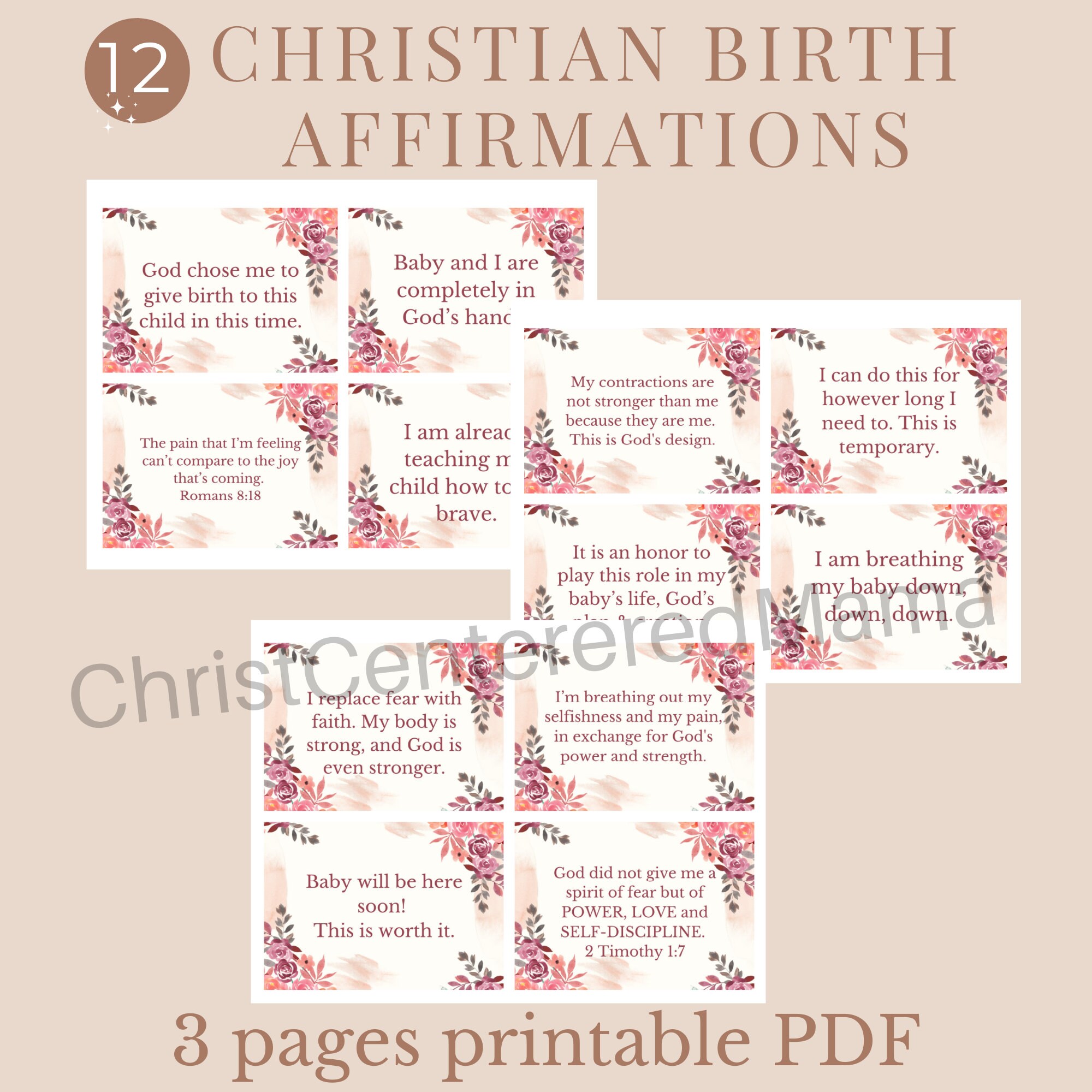 12 Christian Birth Affirmations Printable — Christ-Centered Mama