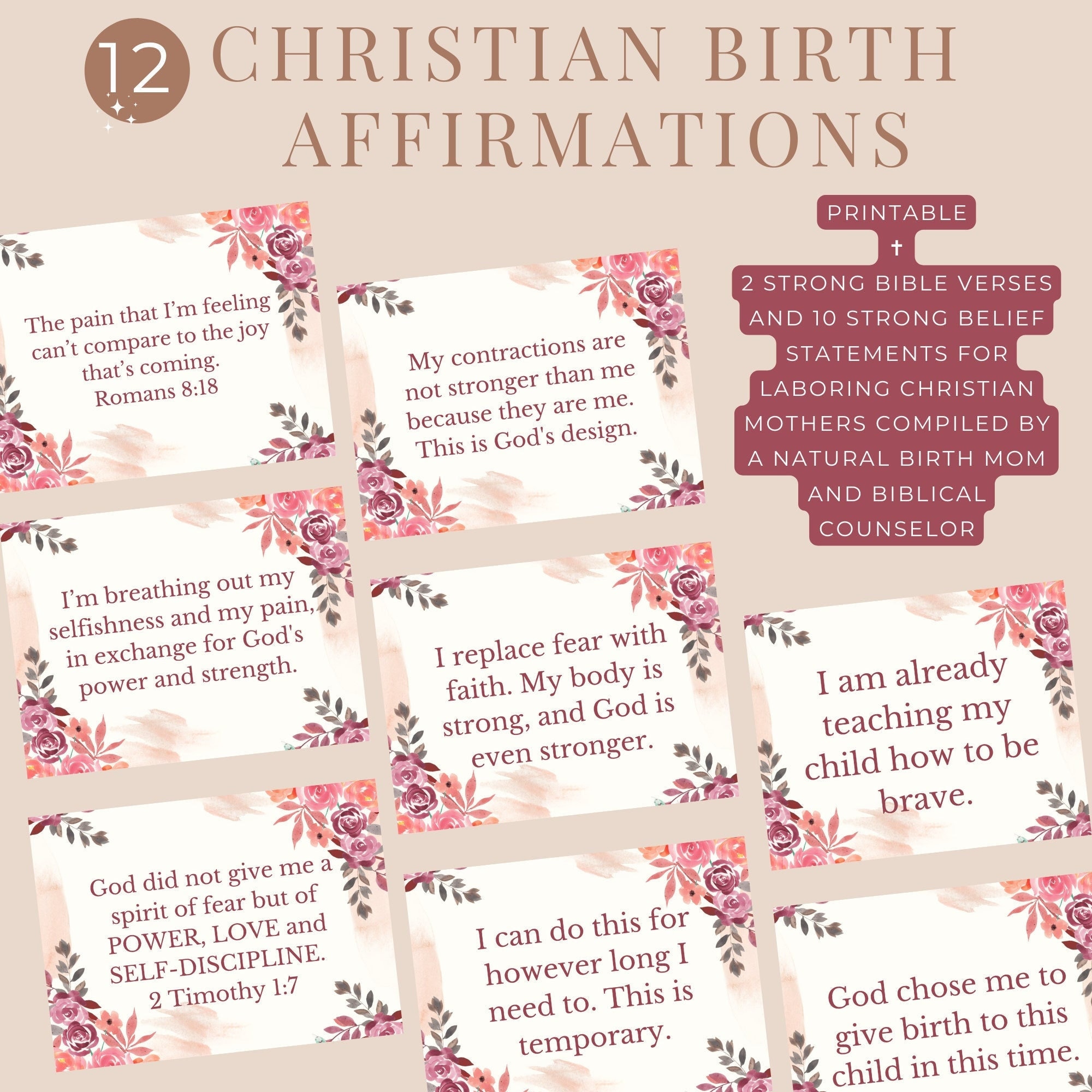 12 Christian Birth Affirmations Printable — Christ-Centered Mama