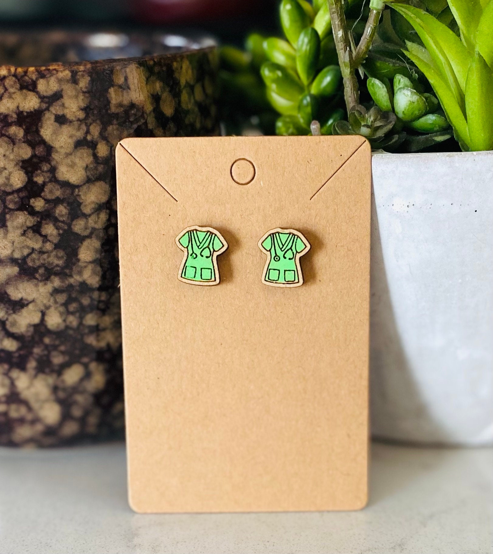 Hand-painted Laser-cut Nurses' Tops Stud Earrings - Etsy