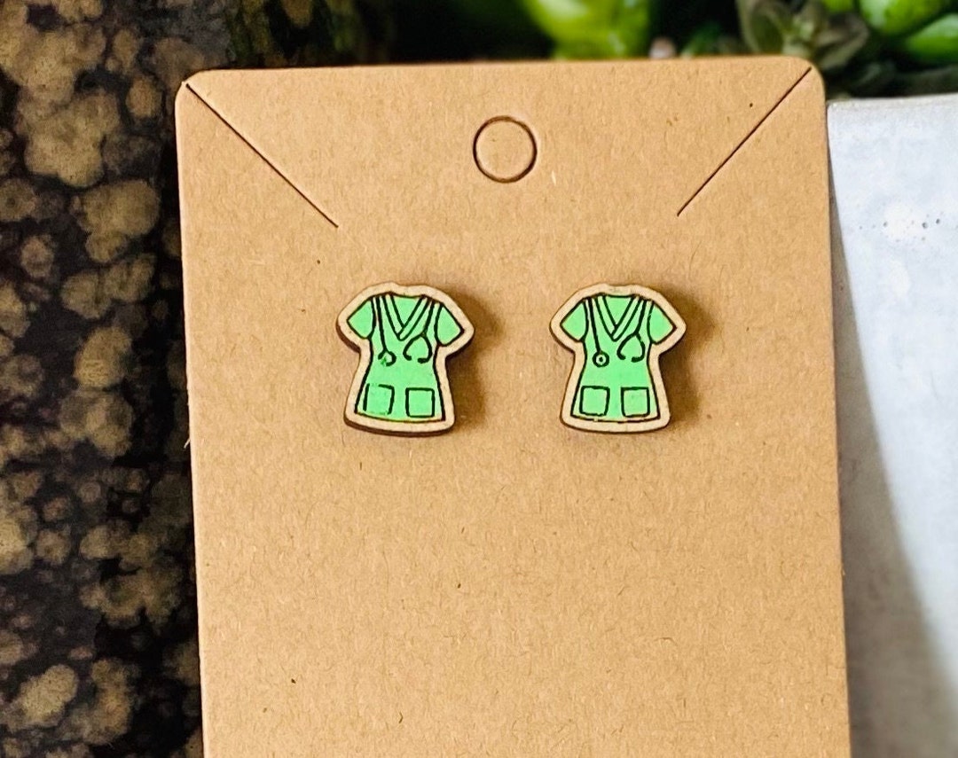Hand-painted Laser-cut Nurses' Tops Stud Earrings - Etsy
