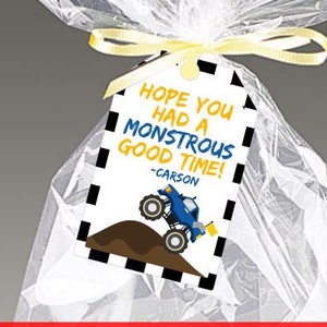 Editable PDF Monster Truck Gift Tag. Monster Truck Party. | Etsy