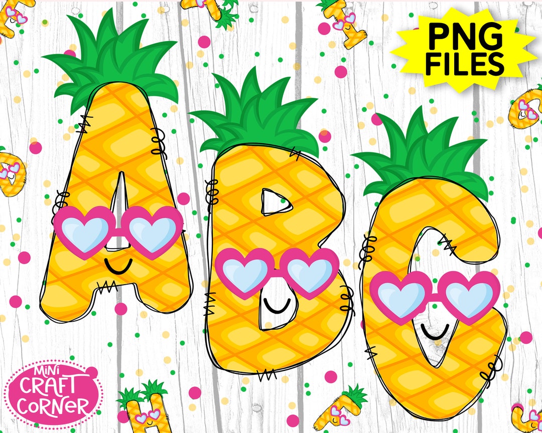 DIGITAL Pineapple Letters / Pineapple Letters PNG / Sublimation ...