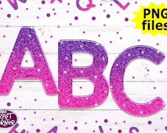 Glitter Pink Letters - Etsy