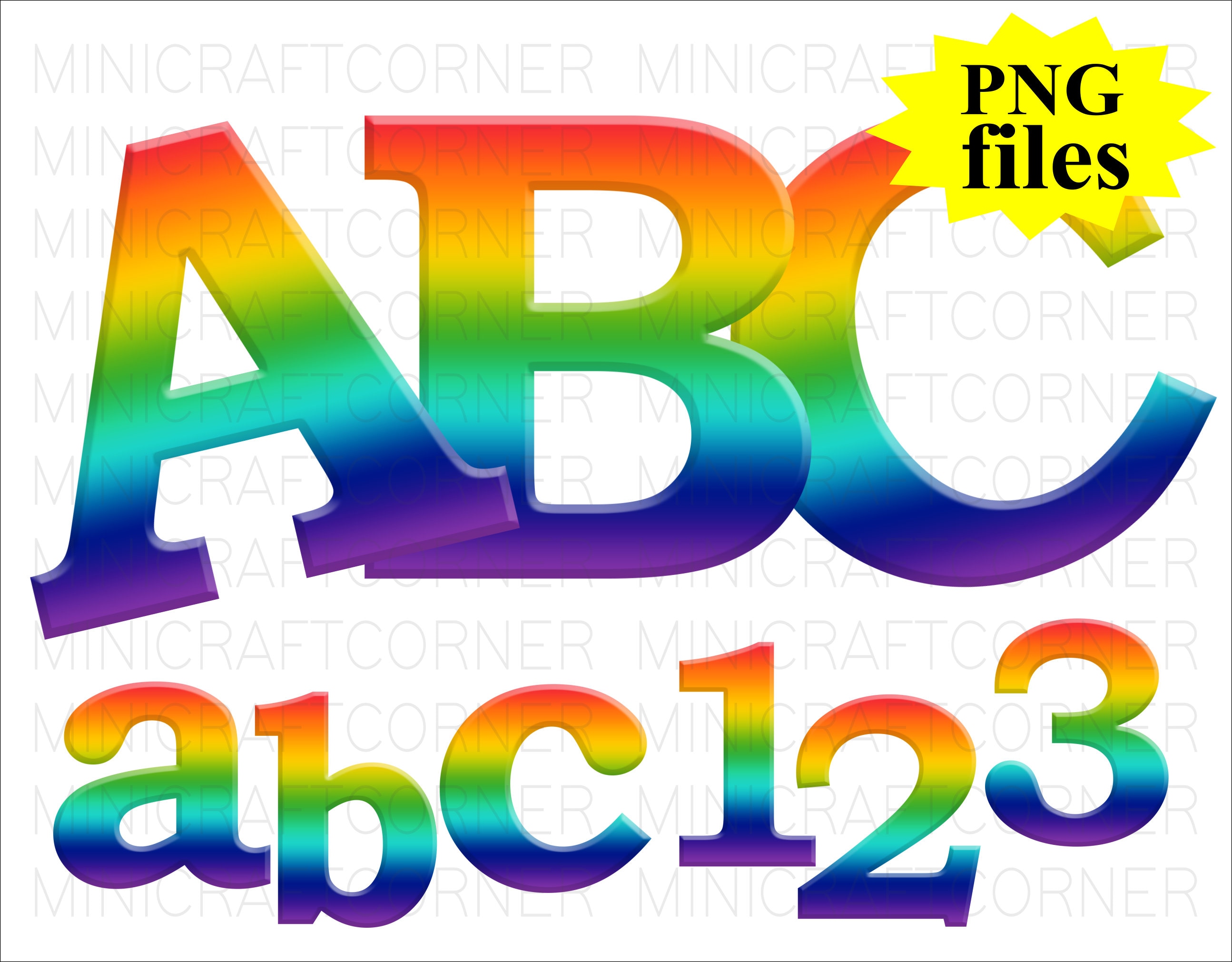 DIGITAL Rainbow Letters / Rainbow Letters PNG / Letters PNG / - Etsy