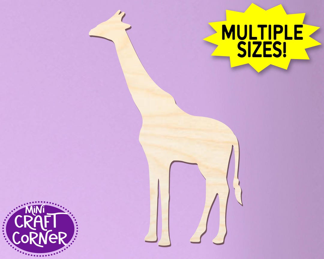 Wooden Giraffe Cutouts – Unfinished Wood Blanks for DIY Crafts, Safari ...